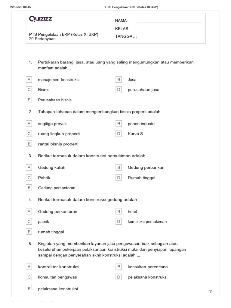 PTS Pengelolaan BKP (Kelas XI BKP) | PDF