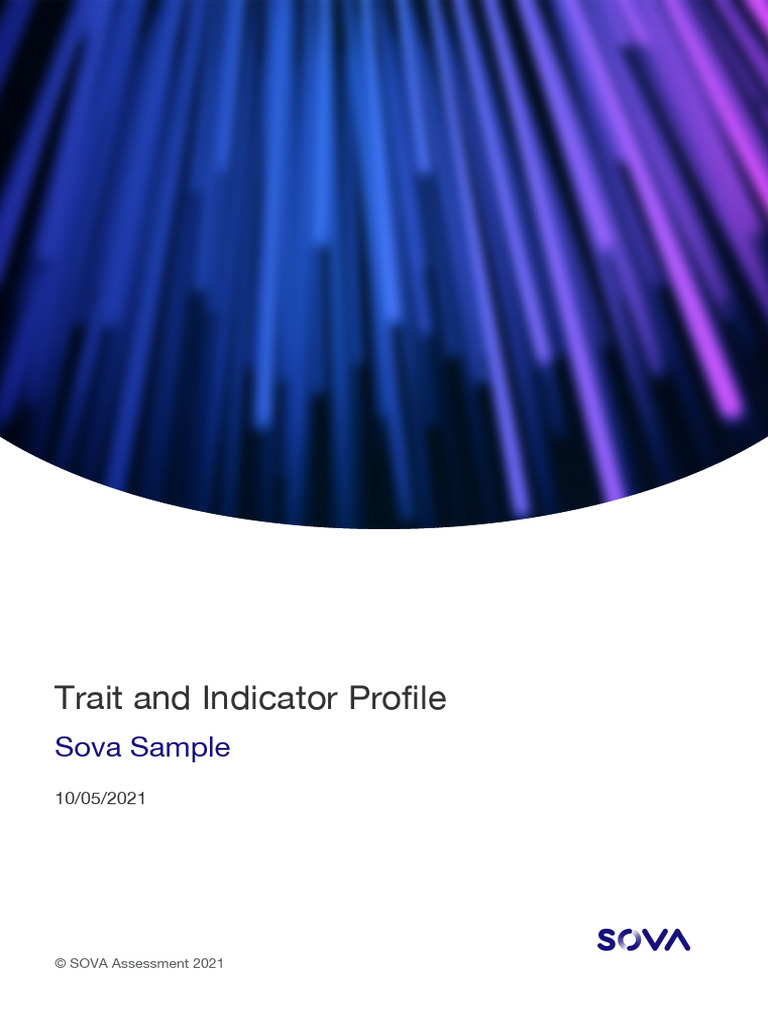 6113b18adc67833ee90ee7e0 SOVA Sample Trait and Indicator Profile | PDF | Feeling | Creativity