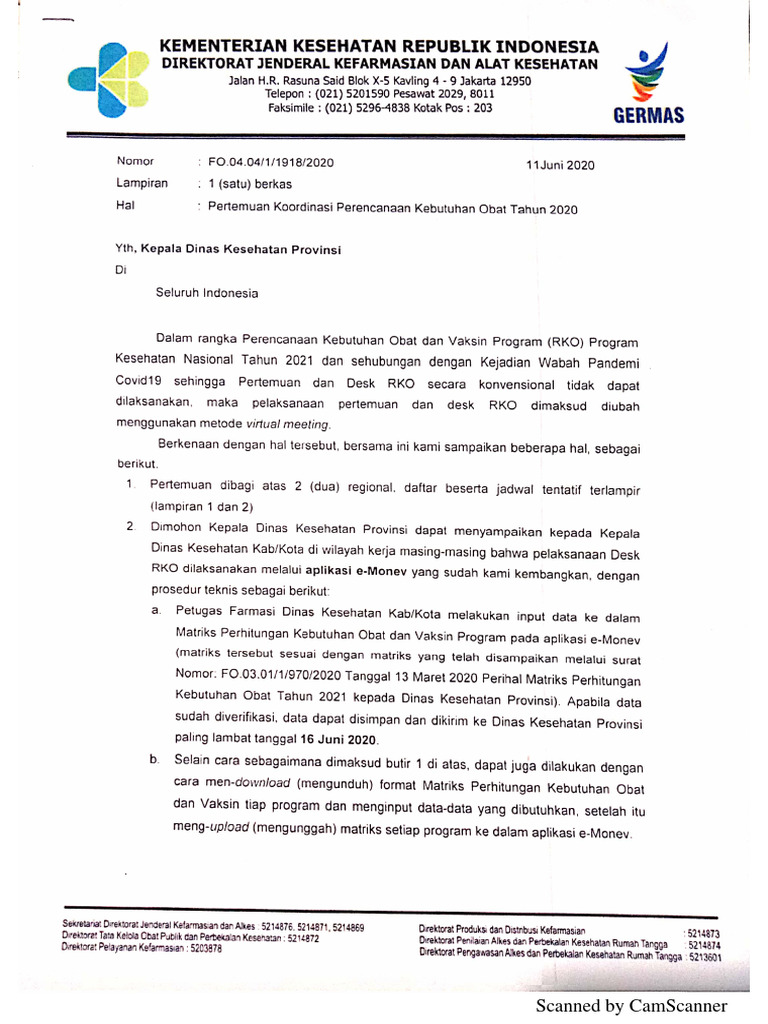 Pertemuan Koordinasi Perencanaan Kebutuhan Obat 2020 Pdf