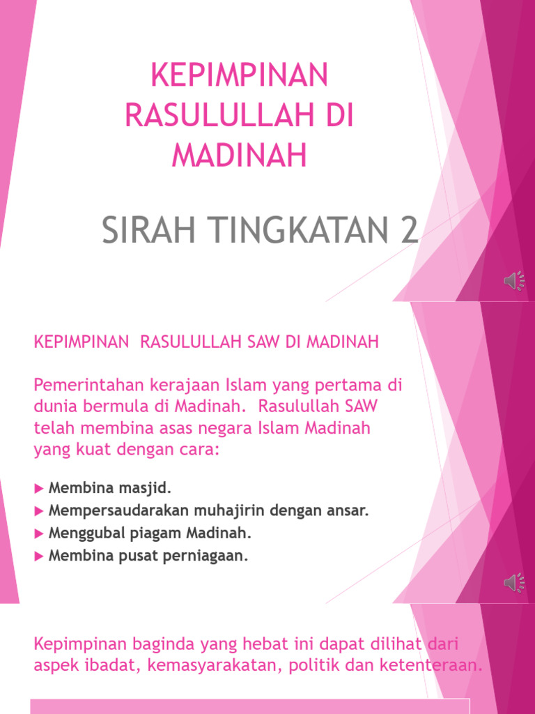Kepimpinan Rasulullah Di Madinah - Sirah T2 | PDF