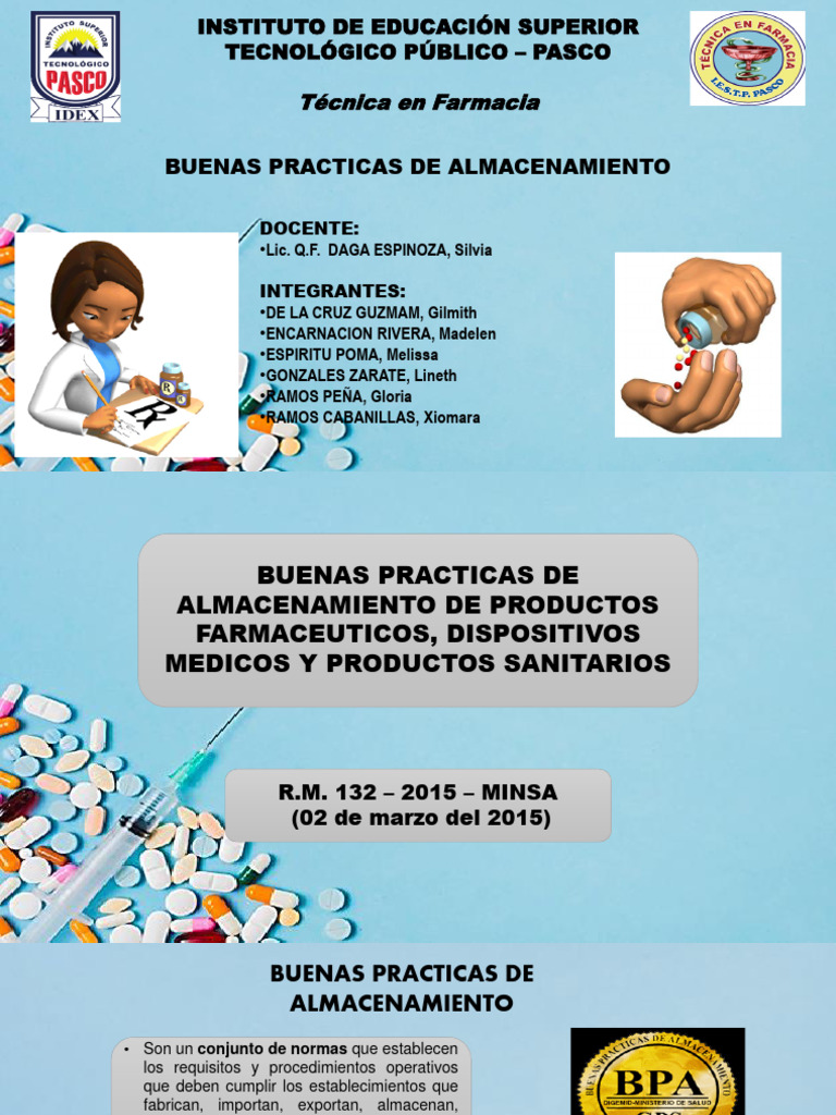 Buenas Practicas de Almacenamiento R.M, Objetivos | PDF | Farmacia ...