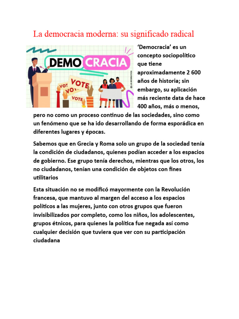 La Democracia Moderna | PDF