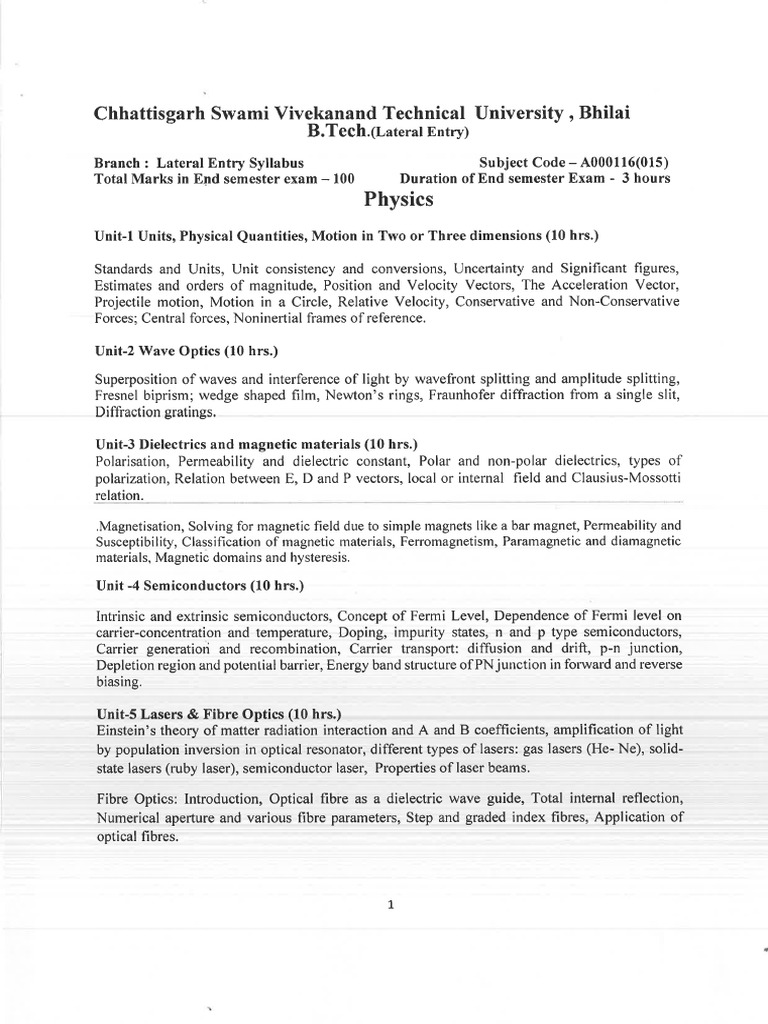 B.Tech Lateral Entry | PDF