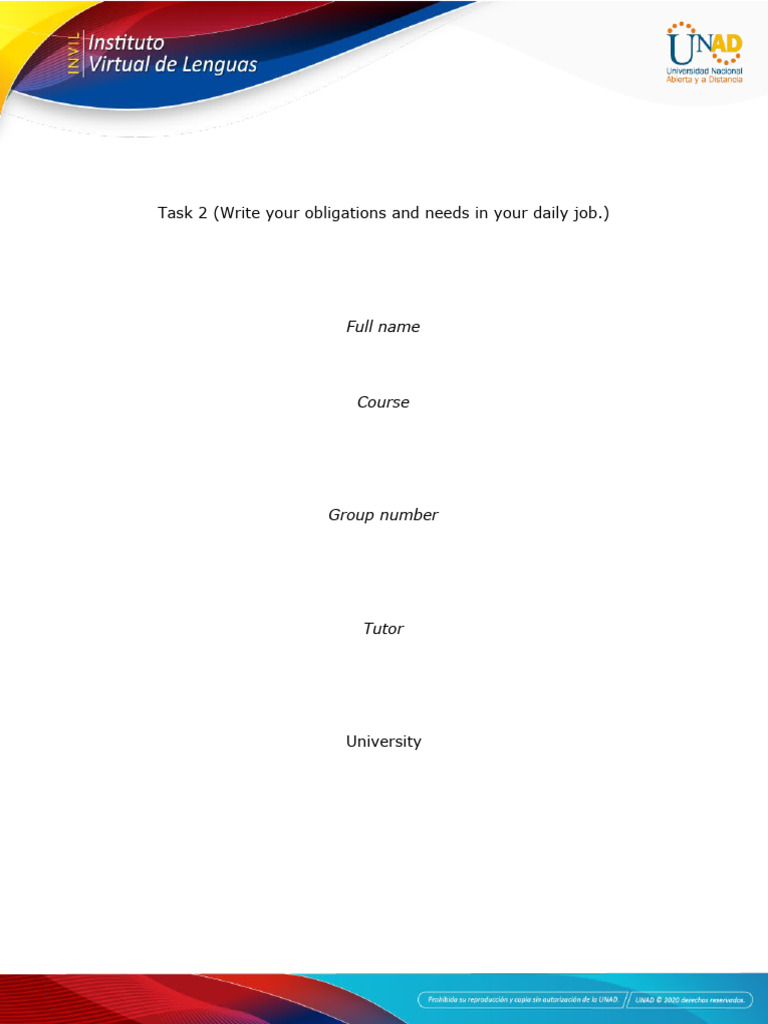 Appendix 2 - Template - Final Task 2 - Write Your Obligations and Needs ... Appendix 2 - Template - Final Task 2 - Write Your Obligations and Needs ...