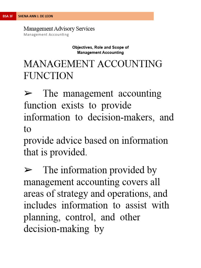 Management Advisory Services | PDF