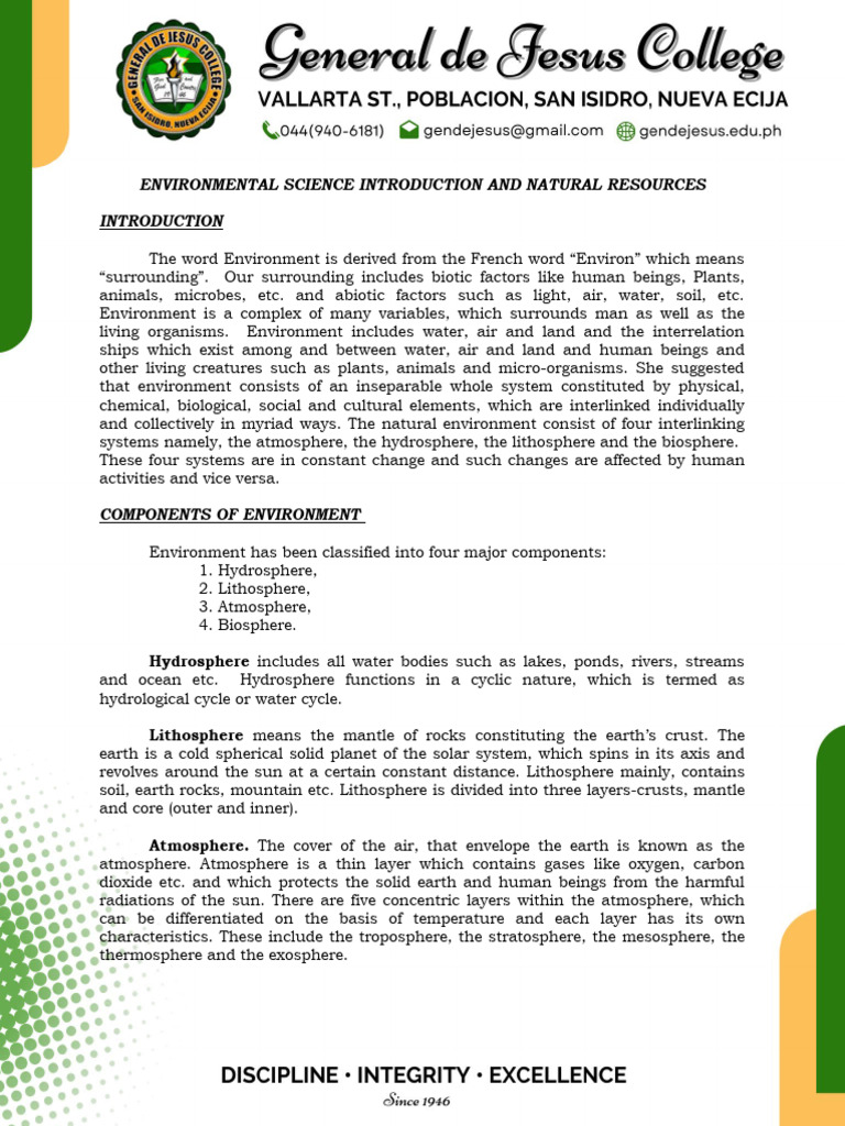 Sample Written Report | Download Free PDF | Natural Environment | Earth ...