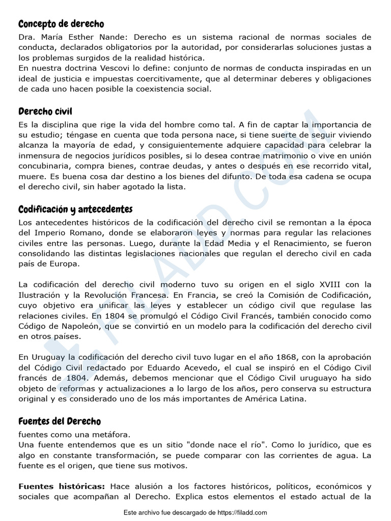 Derecho Civil I | PDF | La Ley natural | Caso de ley