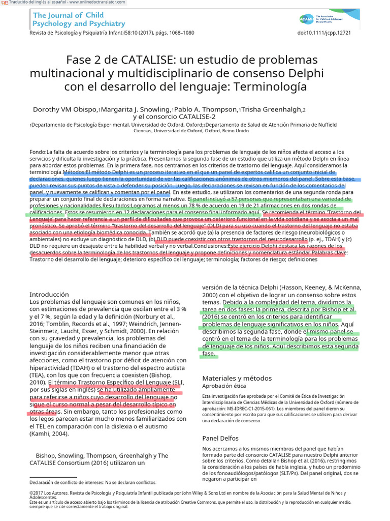 Phase 2 of CATALISE - En.es | PDF