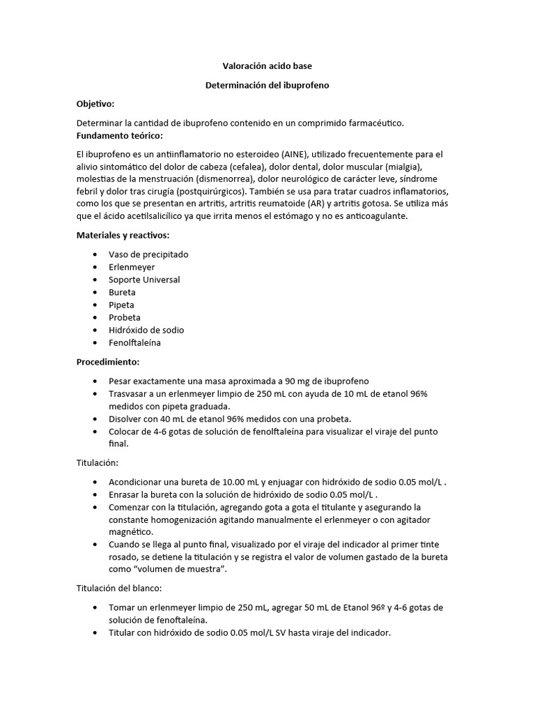 Valoración Acido Base | PDF | Valoración | Química