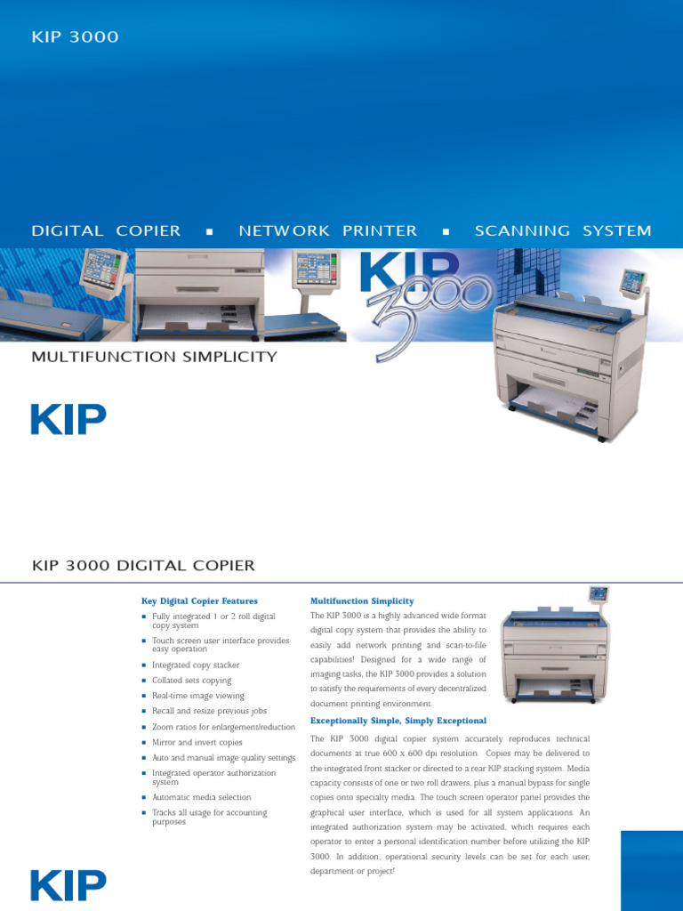 Kip 3000 Brochure | PDF