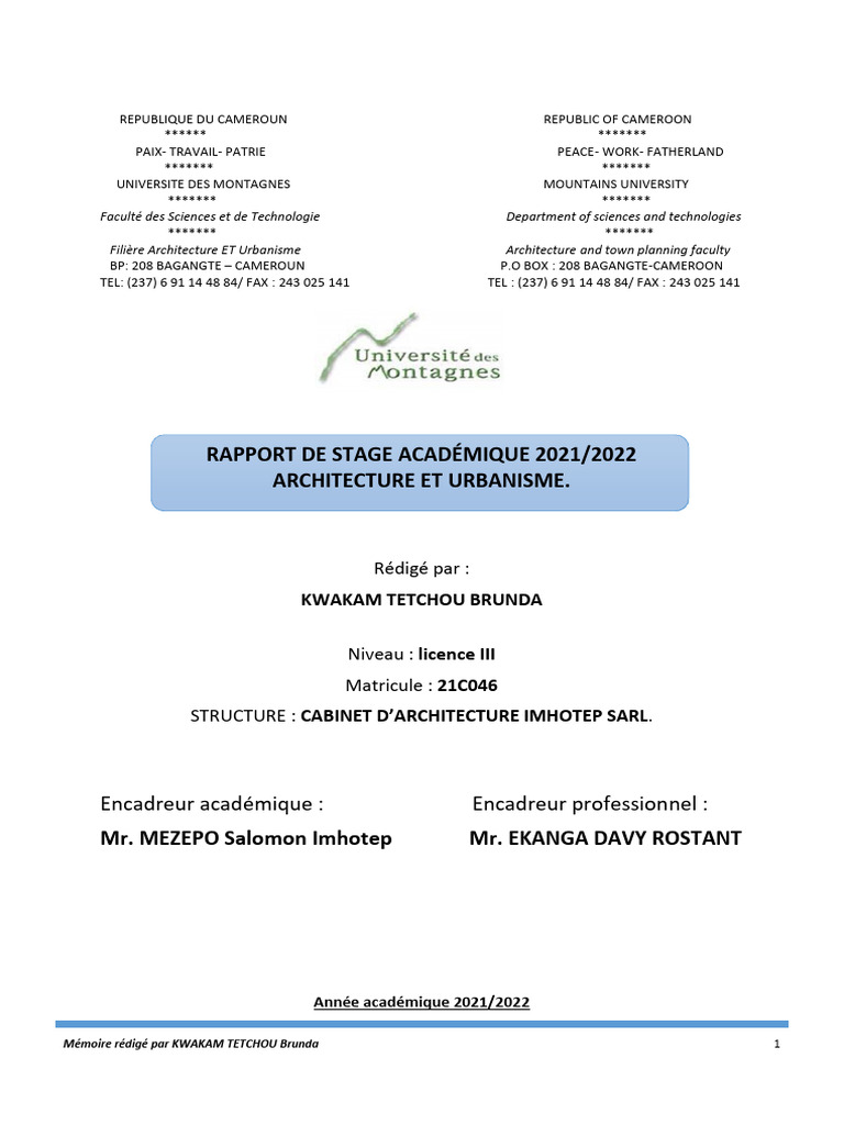 Rapport de Stage Académique | PDF