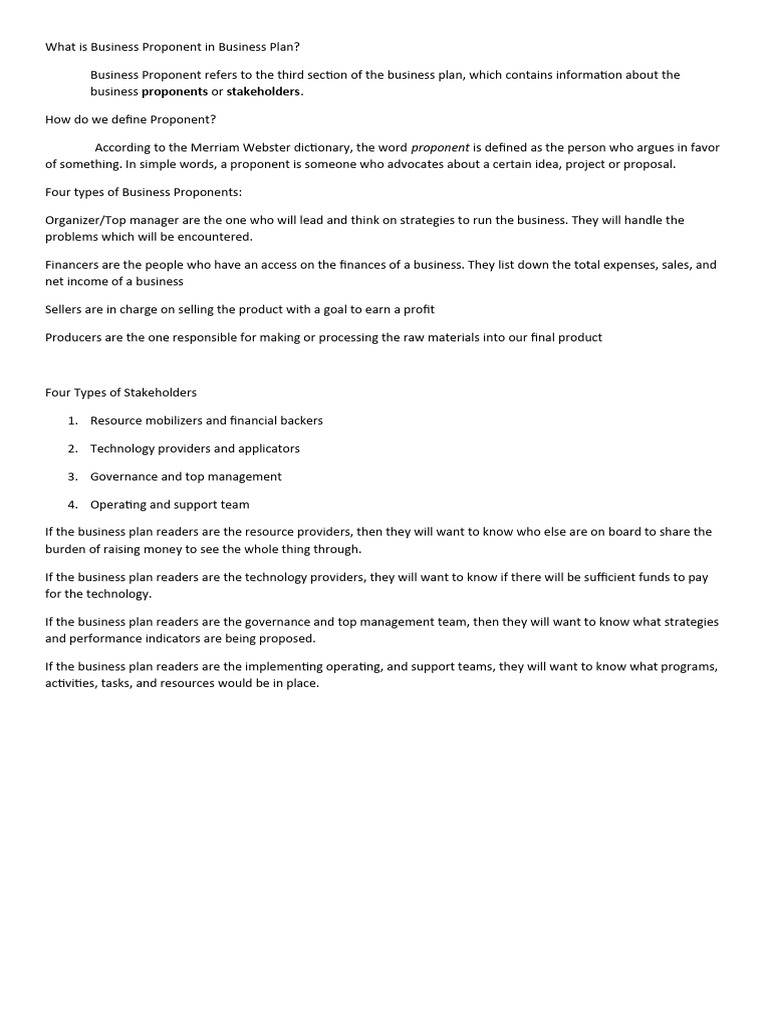 The Business Proponents | PDF | Business | Private Sector