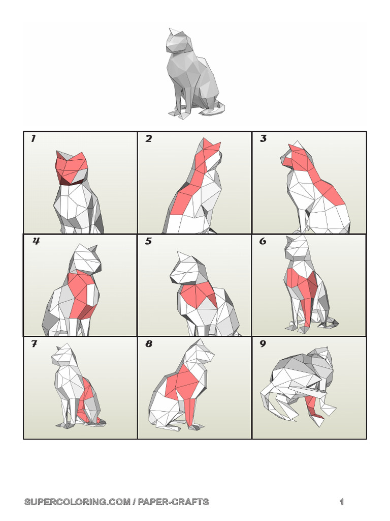 Sitting Cat Paper Crafts | PDF