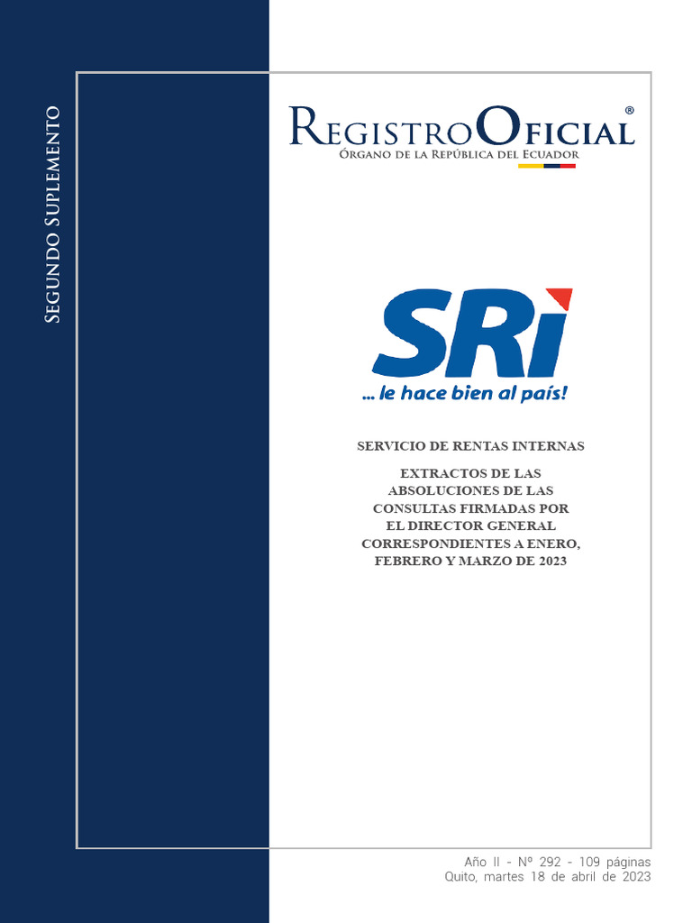 Extracto de Consultas de Enero A Marzo 2023 - Sri | PDF | Impuestos | Contabilidad