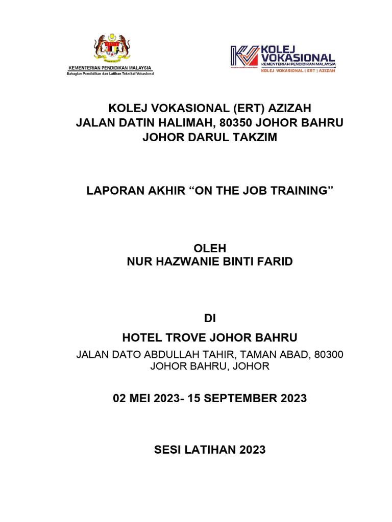 Cover Depan Ojt | PDF