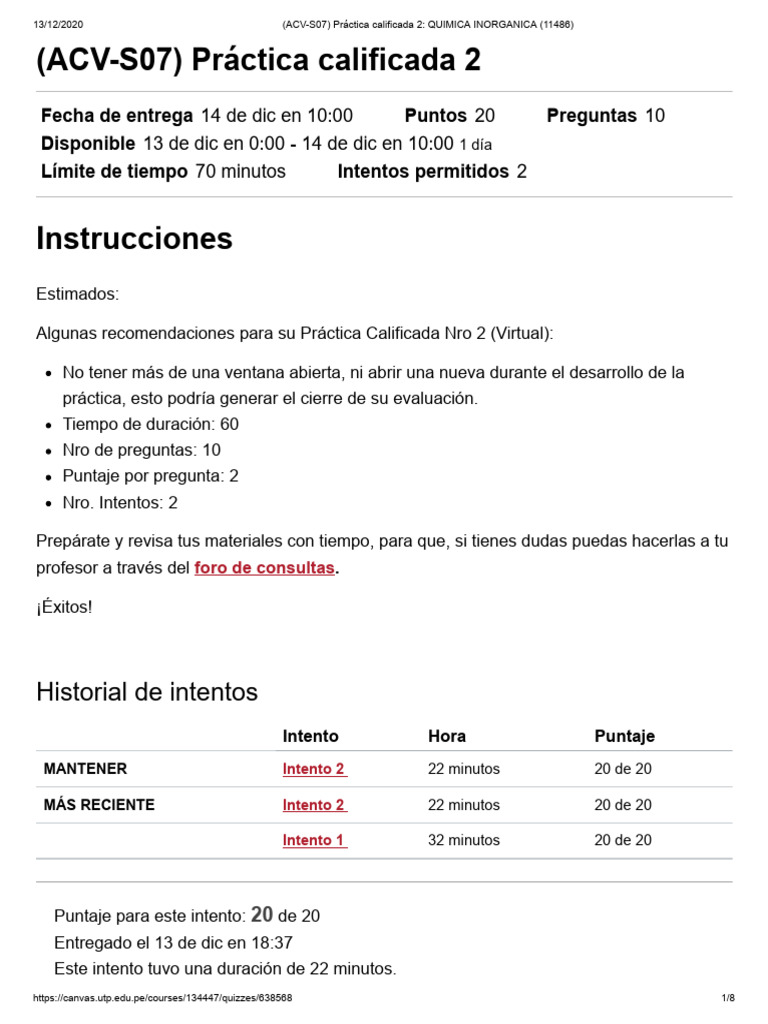 David (Acv-s07) Práctica Calificada 2_ Quimica Inorganica (11486) | PDF