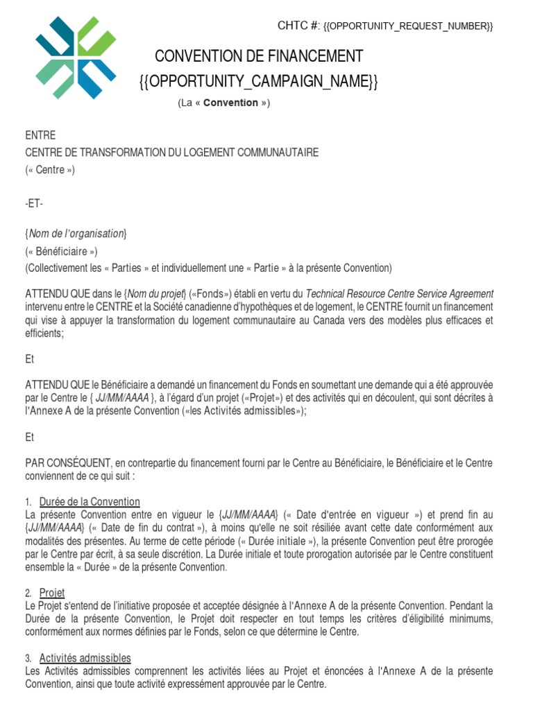 Convention de Financement Modèle FR | PDF