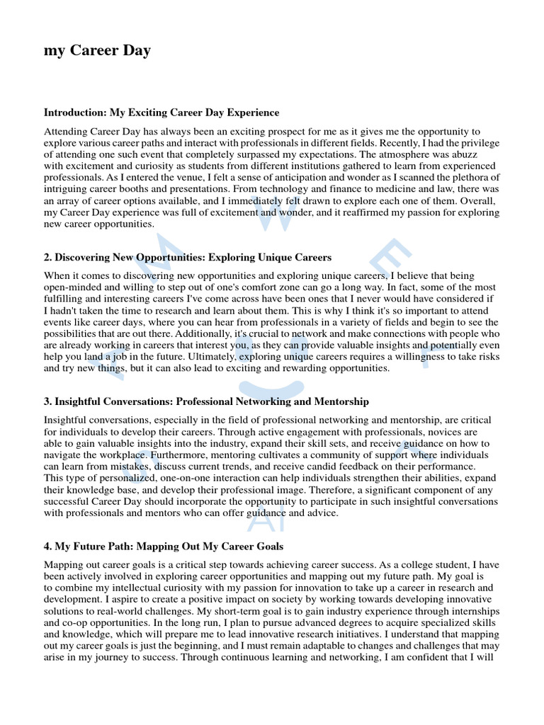 My Career Day | PDF