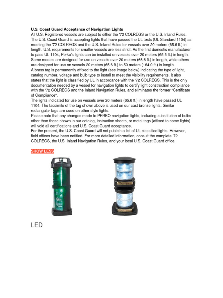 UL 1104 Compliance for Navigation Lights | PDF | Technology & Engineering