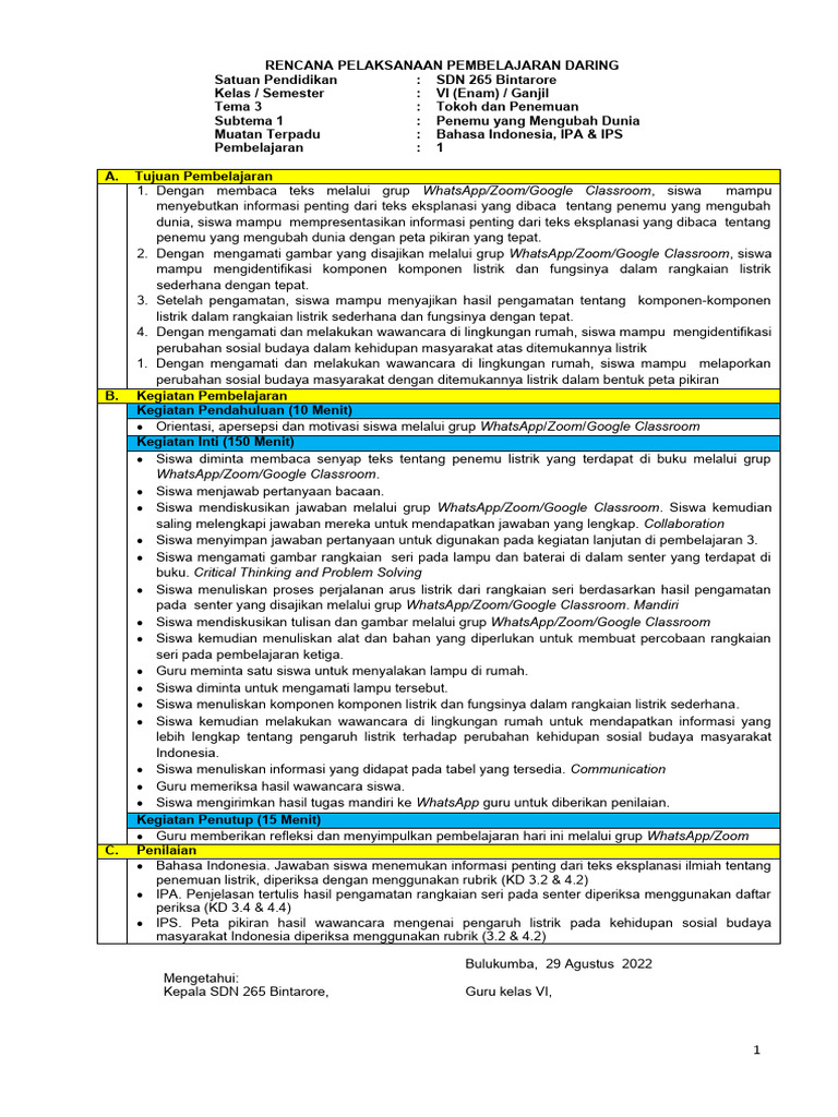 Tema 3 Daring KLS 6 | PDF | Kajian Bahasa Asing