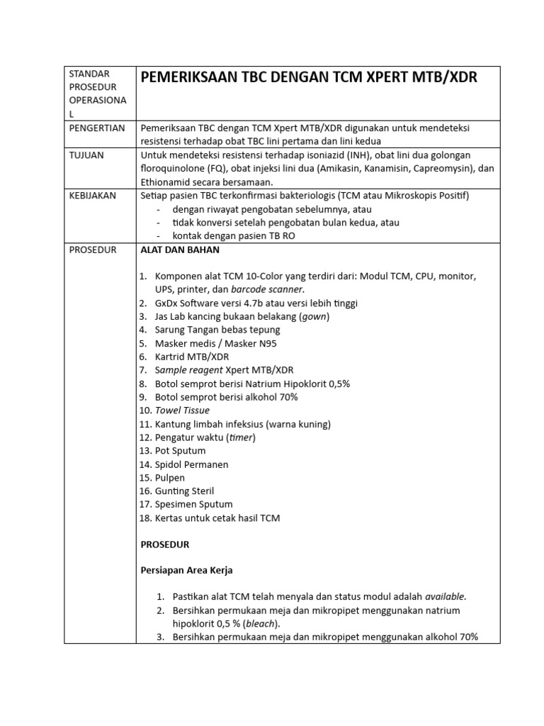 Sop Tcm Xdr _170523 | PDF