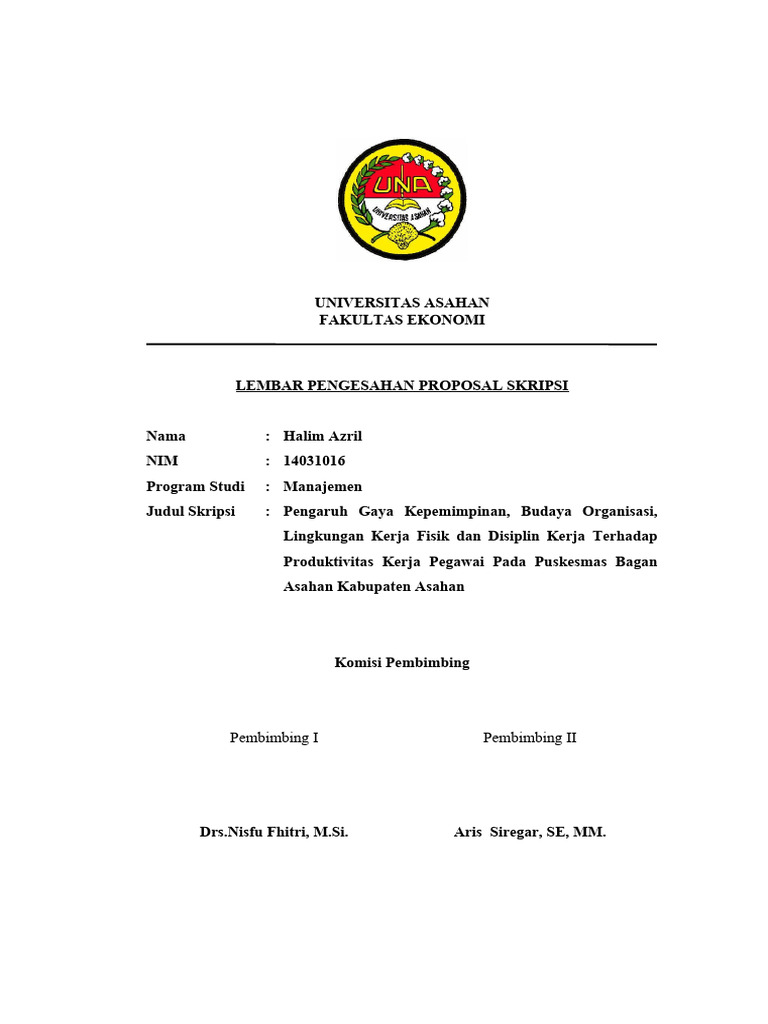 Lembar Pengesahan Proposal Skripsi | PDF