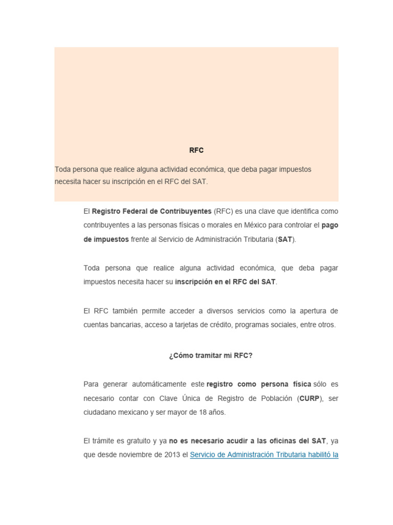 Cómo Formar El RFC :) ) | PDF