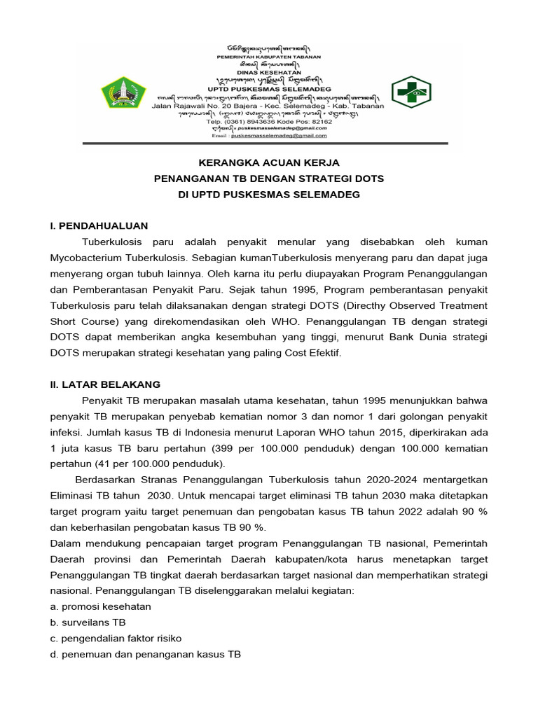 KAK Program TB DOTS | PDF