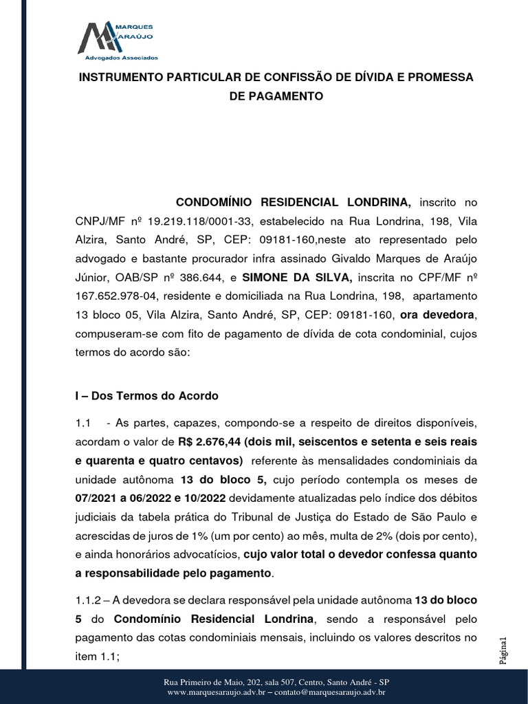 Termo de Acordo Extrajudicial - 02.08.2023 | PDF | Dinheiro | Direito ...