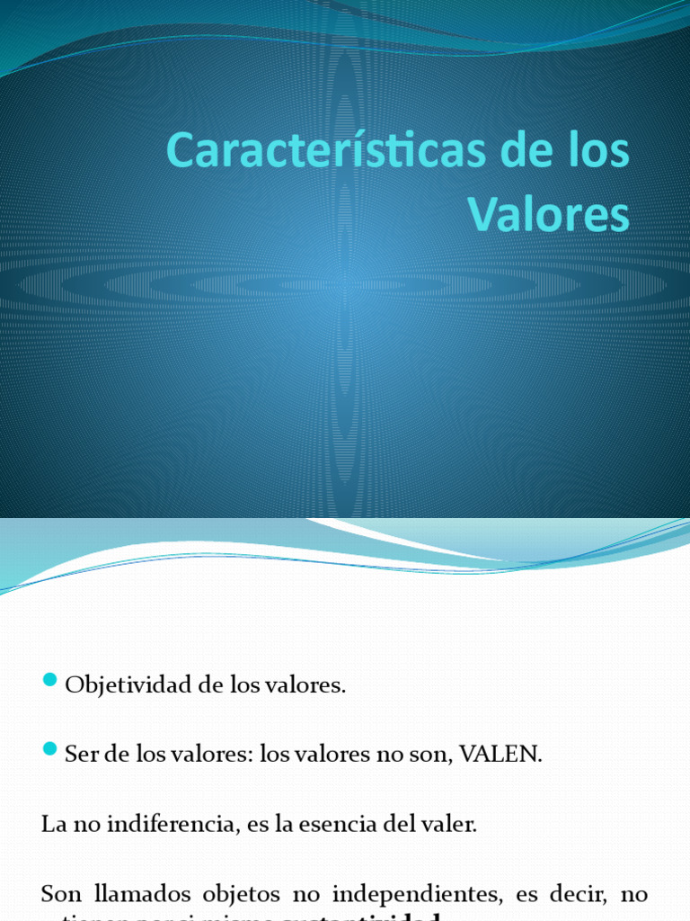 Características de Los Valores | PDF