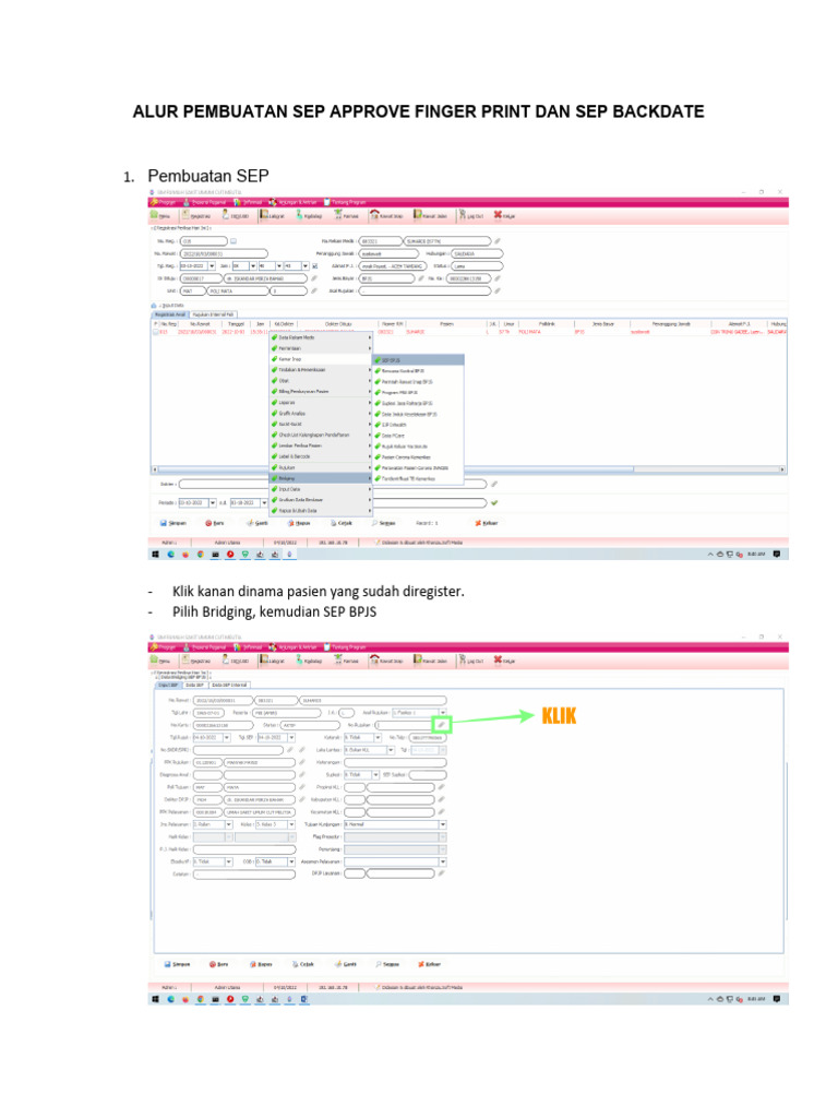 Alur Pembuatan Sep Approve Finger Print Dan Sep Backdate | PDF