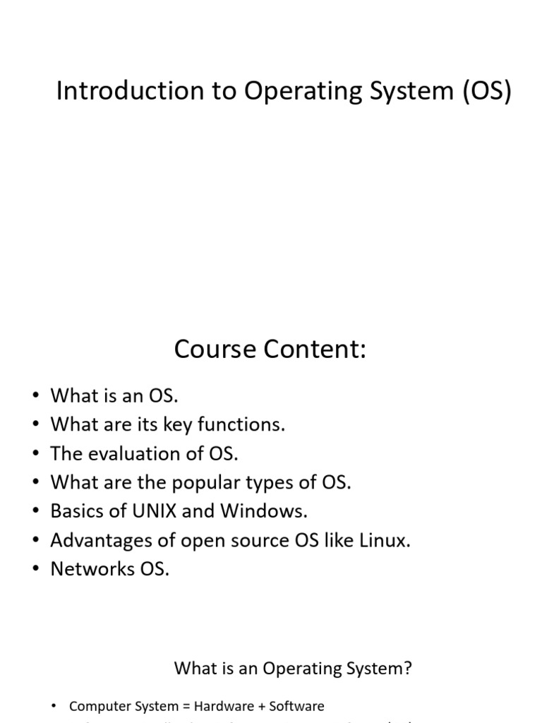 Introduction To Operating System | PDF | Operating System | Linux Introduction To Operating System | PDF | Operating System | Linux