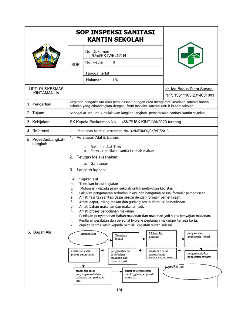 Sop Sanitasi Sekolah | PDF