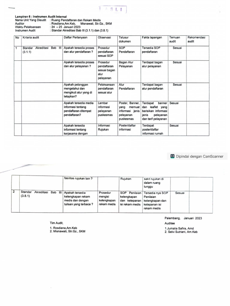 1.6.3 (B) 3. INSTRUMEN AUDIT-1 | PDF