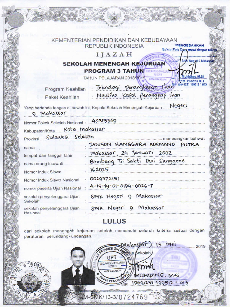 Scan Ijazah SMA | PDF