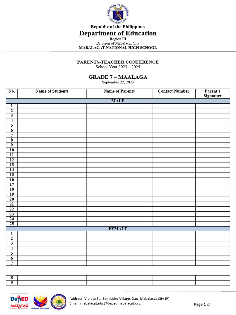 PTC Attendance | PDF | Philippines