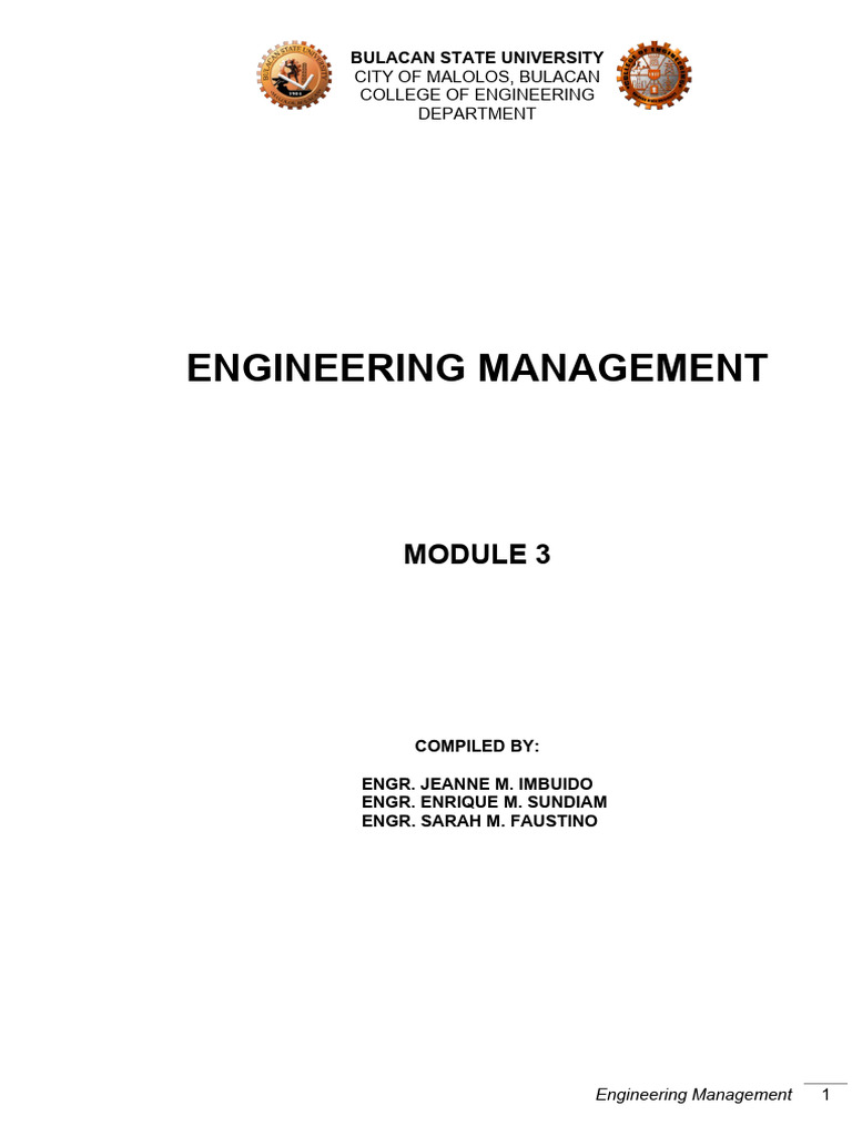 Engineering Management Module Overview | PDF