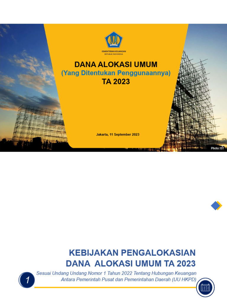 Materi CC Klinik Perimbangan Keuangan - DAU Yang Ditentukan Penggunaannya - Asep Agus Hermanto | PDF