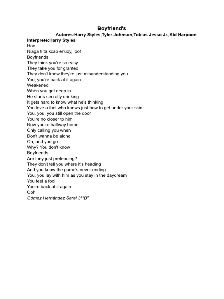 Boyfriend's | PDF
