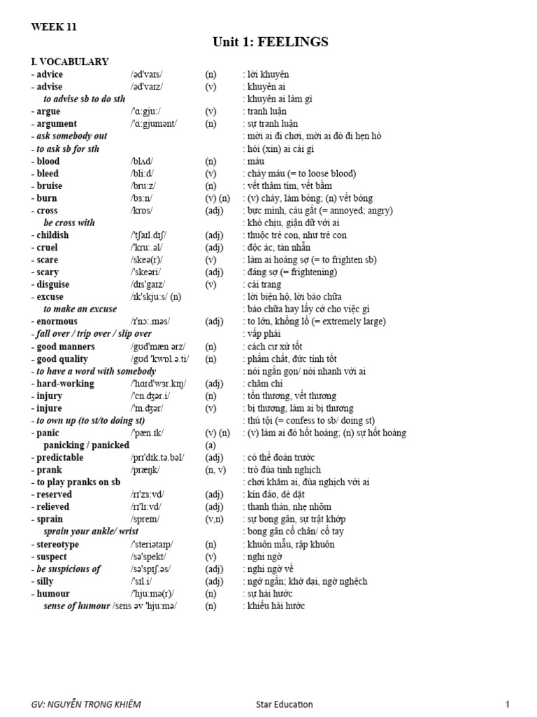 10A1 tuần 11 unit 1 practice test 3 | PDF