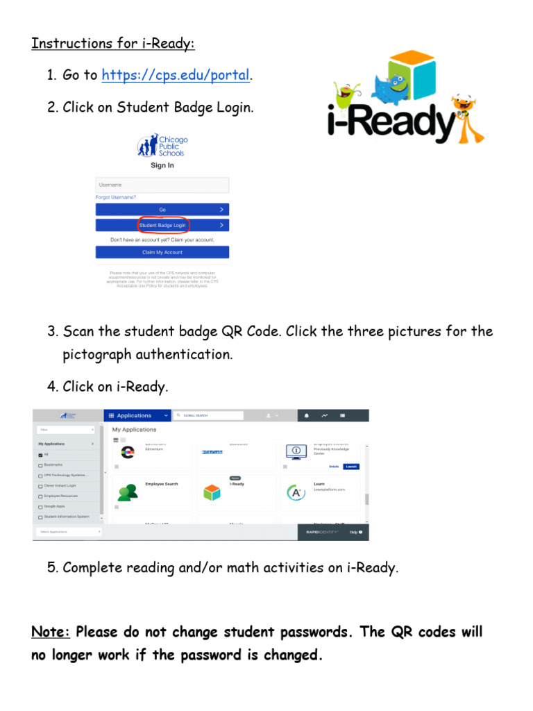 Instructions For I-Ready | PDF