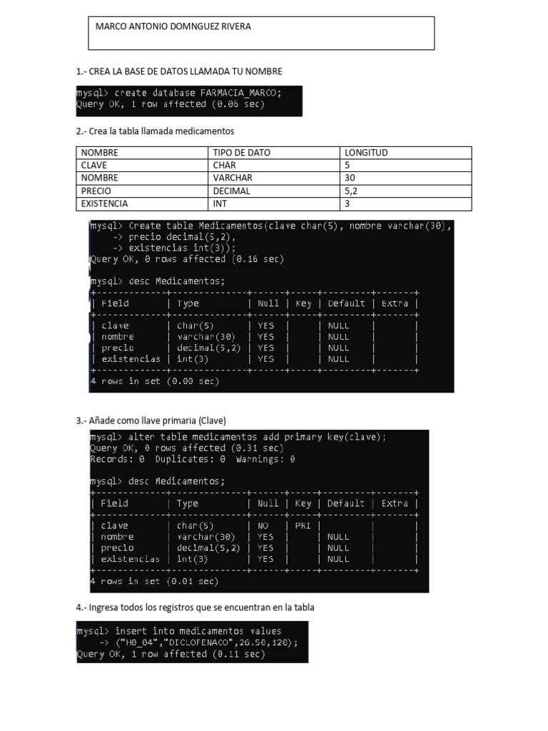 Inserción y Consulta de Registros | PDF Inserción y Consulta de Registros | PDF