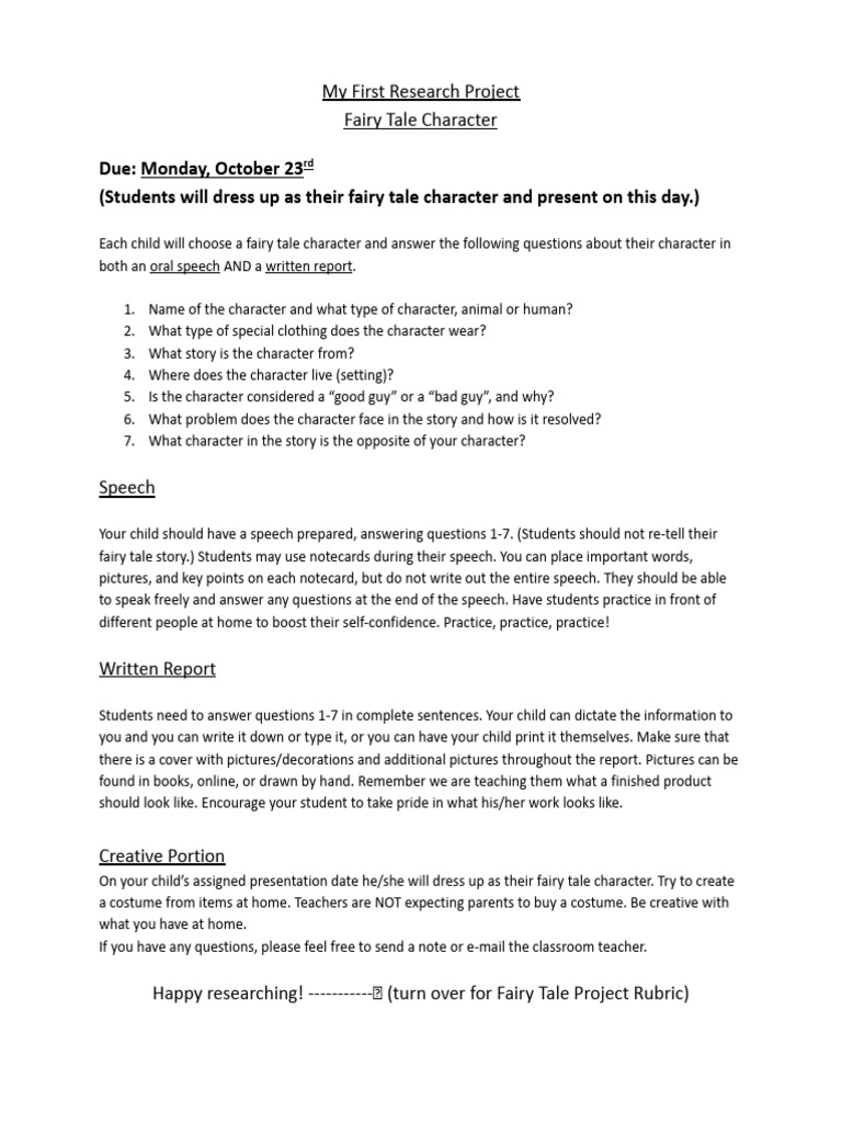 Fairy Tale Research Project | PDF | Fairy Tales