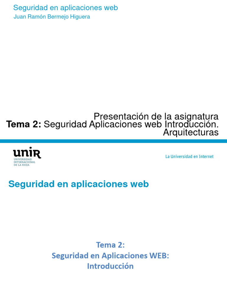 PRESENTACION-TEMA2-sem2-Seguridad en App Web-Introducción | PDF