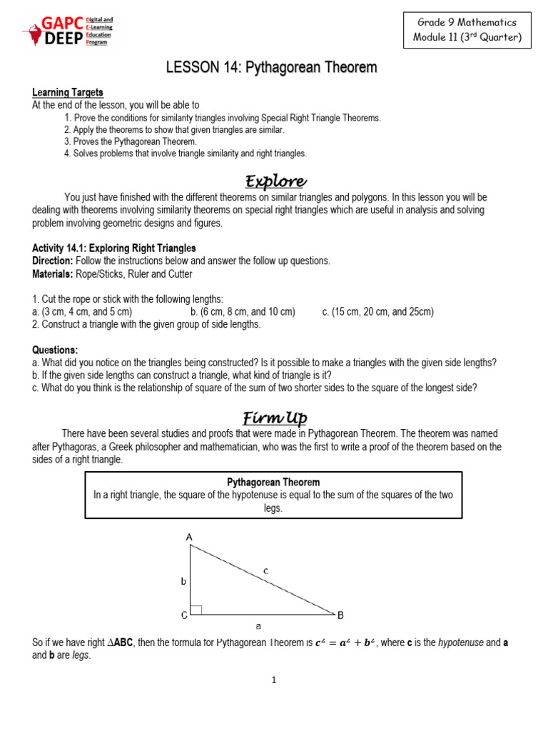 GR9Math M11 | PDF | Triangle | Elementary Geometry