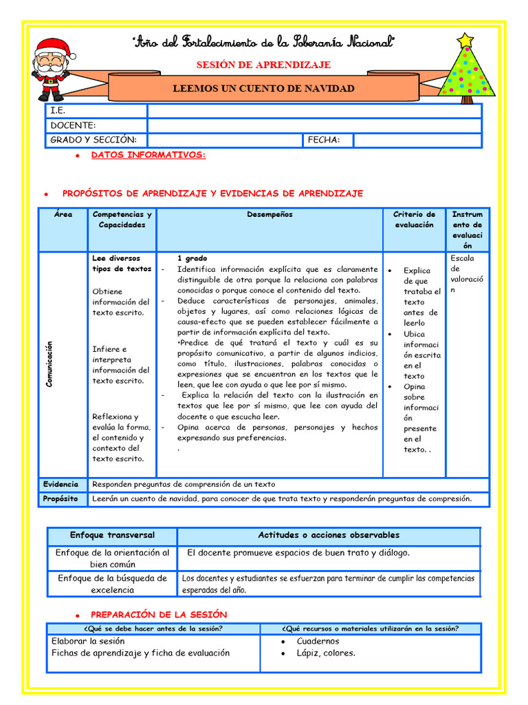 1° E11 Sesión D4 Plan Lector Leemos Un Cuento de Navidad | PDF