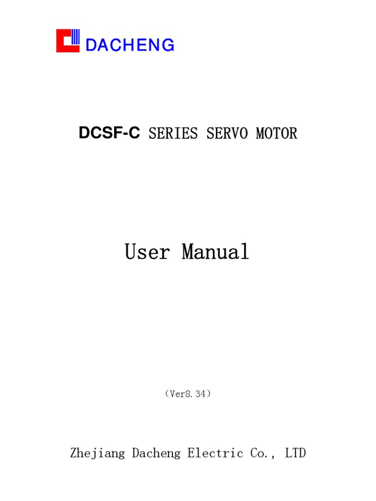 Brief Introduction to DCSF-C Series AC Servo Controllers and User ...