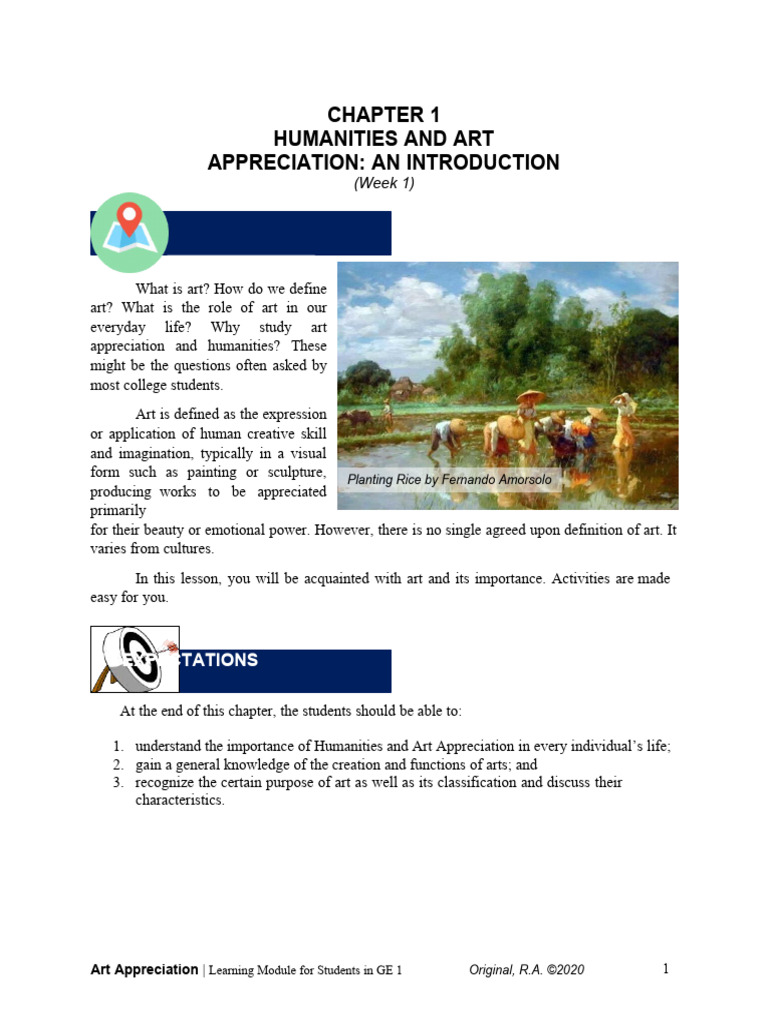 Week 1 Chapter 1 Pdf The Arts Fine Art 