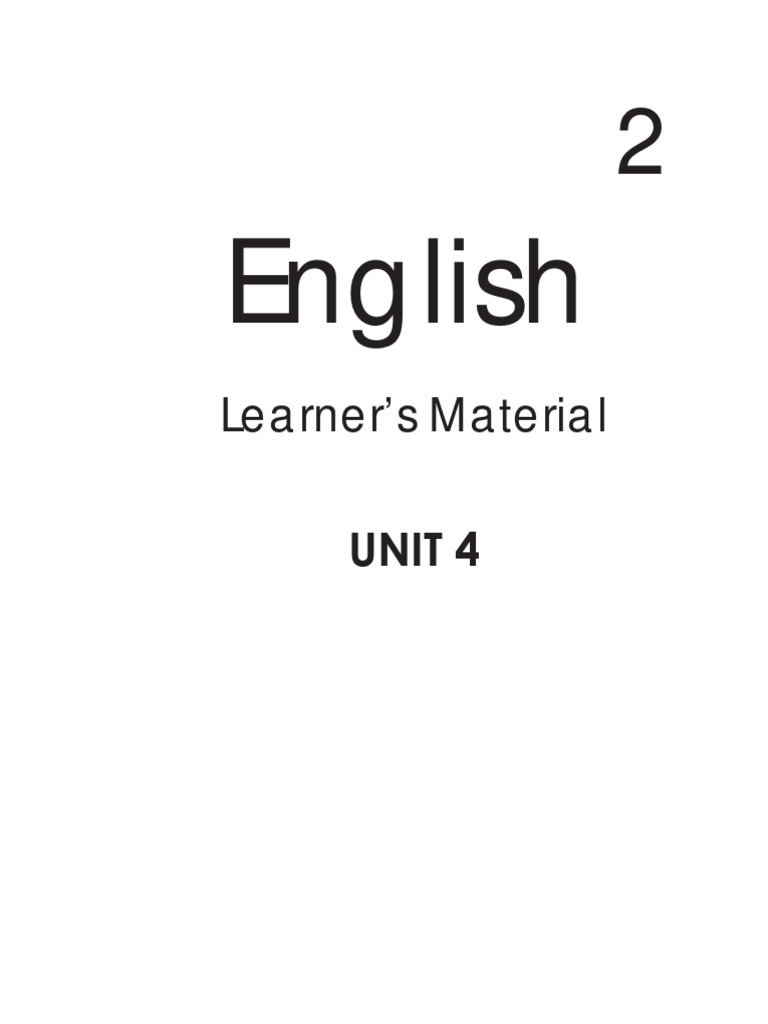 English 2 Unit 4 Learning Material | PDF | Punctuation | Lion
