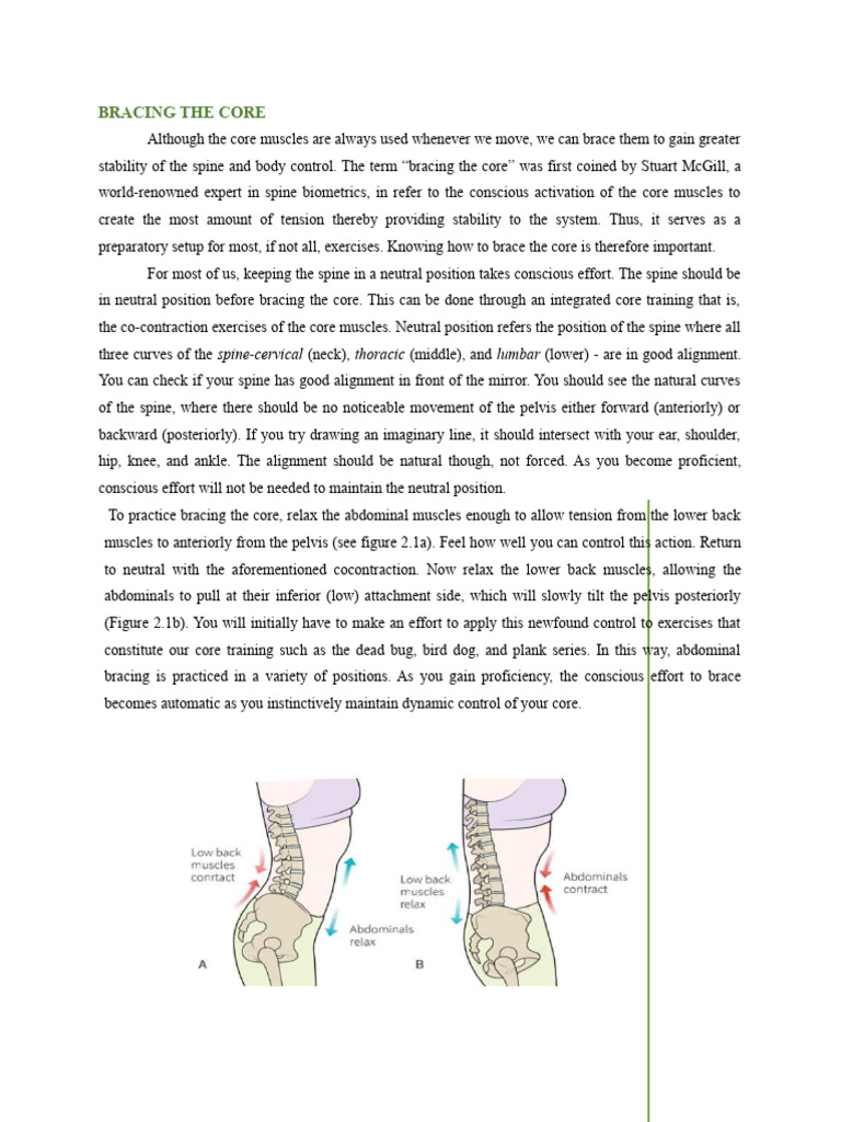 Bracing The Core | PDF | Vertebral Column | Pelvis
